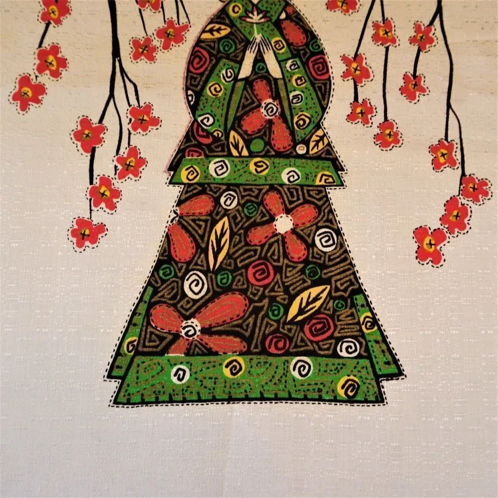 Office | Vintage Japanese Geisha Silk Picture Panel ...